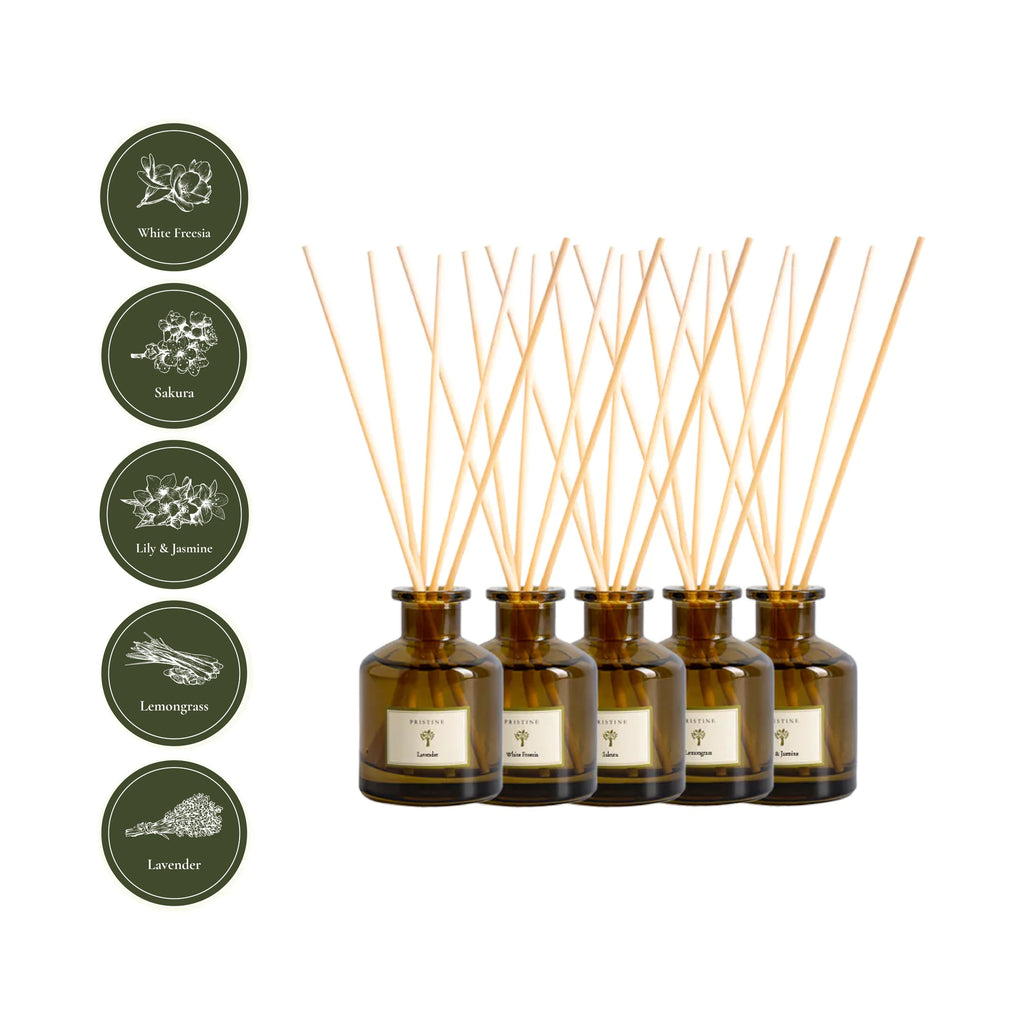 5-Pack Garden Scent Reed Diffuser Bundle (50ml) | Pristine MY